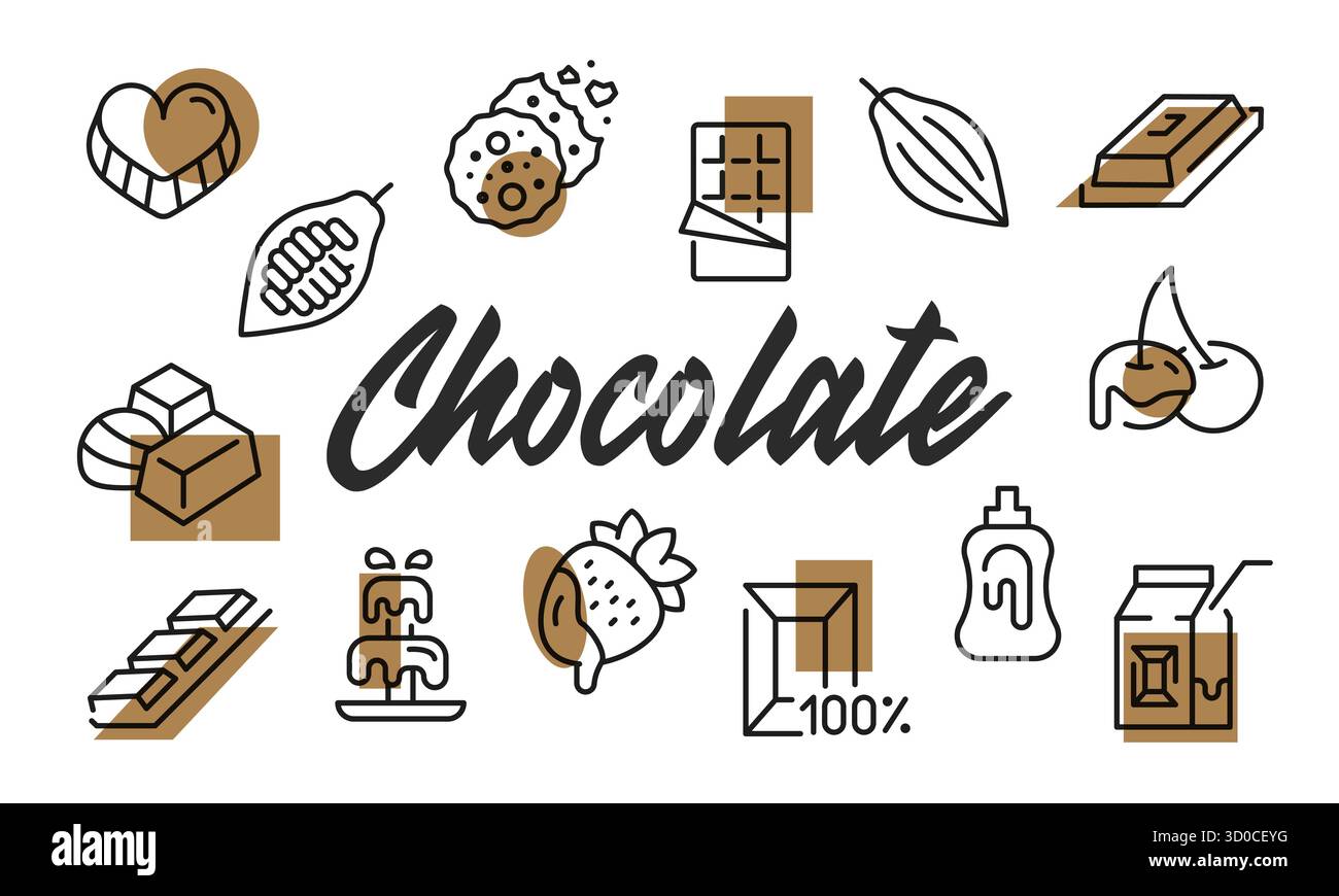 Delicious box chocolate cookies Stock Vector Images - Alamy