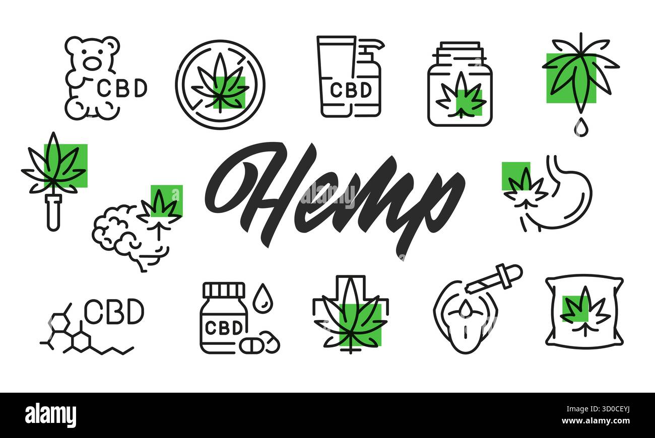 Cbd cannabis molecule illustration Stock Vector Images - Alamy