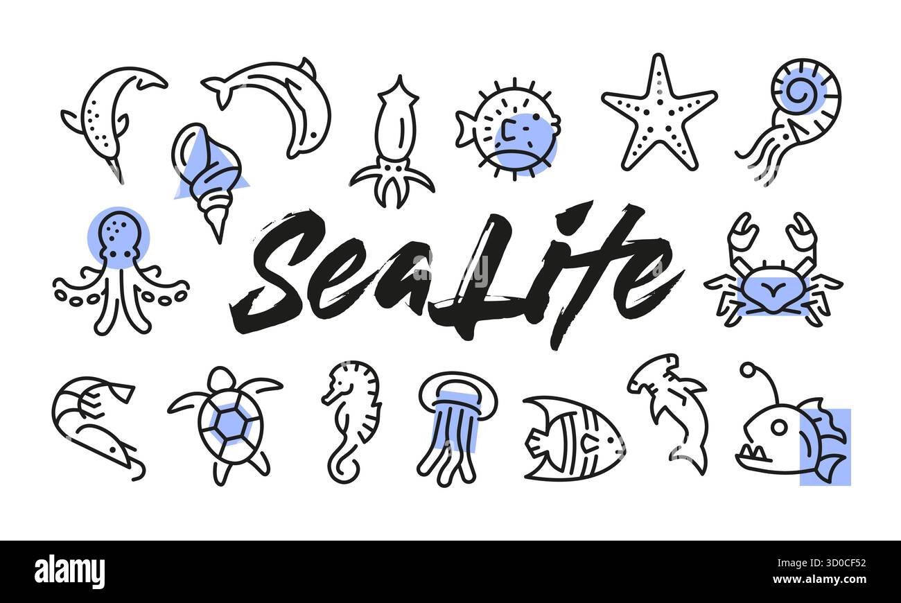 Marine life environment Stock Vector Images - Alamy