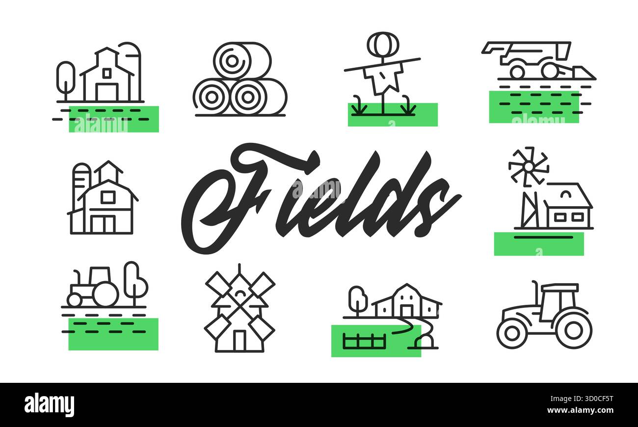 Fields Poster. Vector Illustration Stock Vector Image & Art - Alamy