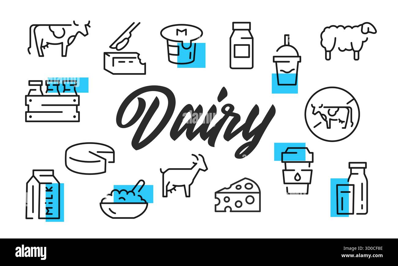Cow sheep dairy product Stock Vector Images - Alamy
