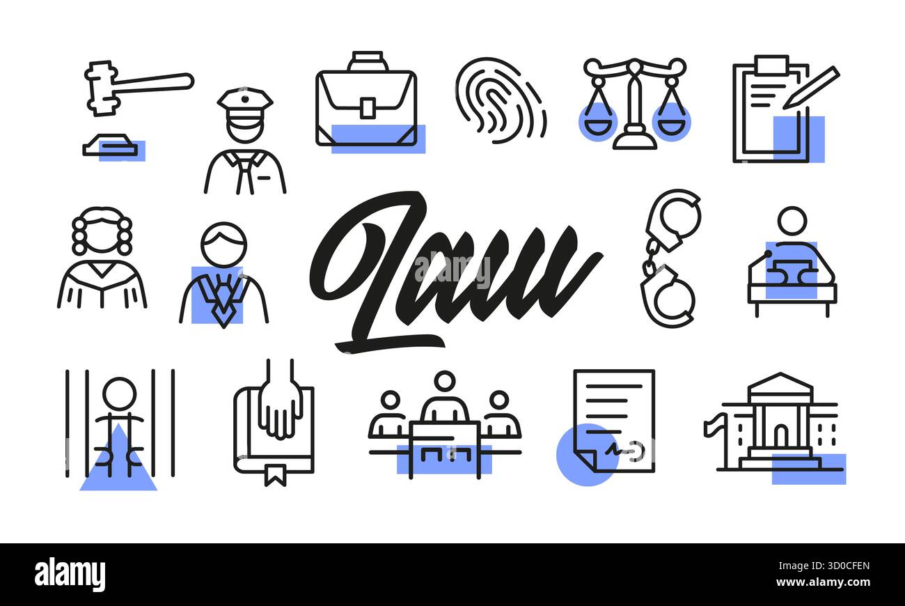 Judge in handcuffs fingerprint Stock Vector Images - Alamy