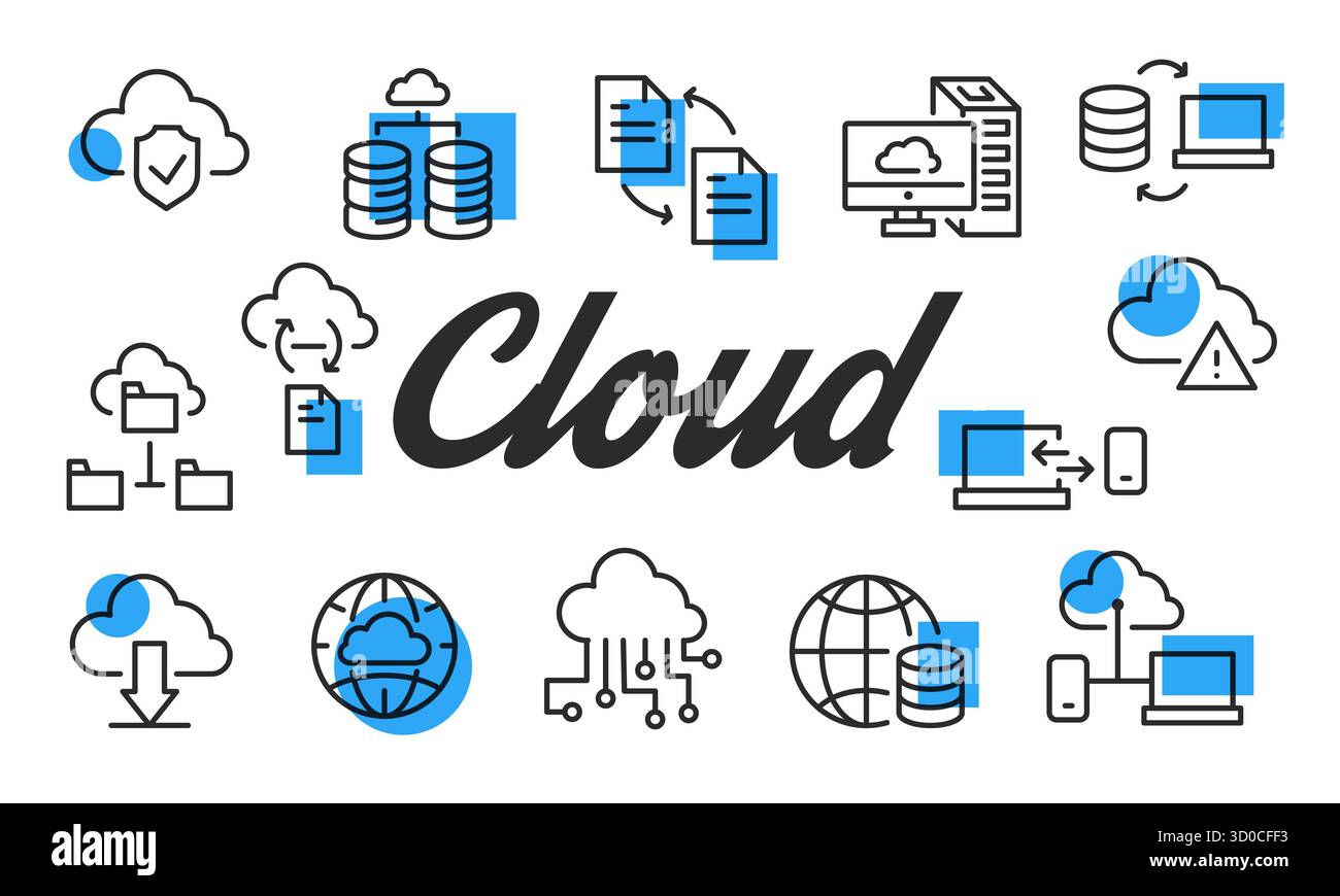 Cloud Computing Poster. Vector Illustration Stock Vector Image & Art ...