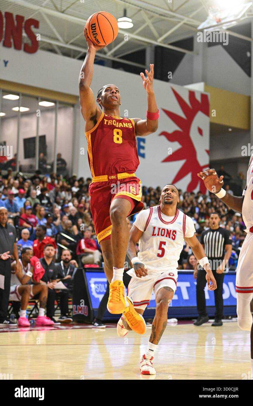 LOS ANGELES, CA - OCTOBER 18: USC Trojans guard Jerry Easter II (8 ...