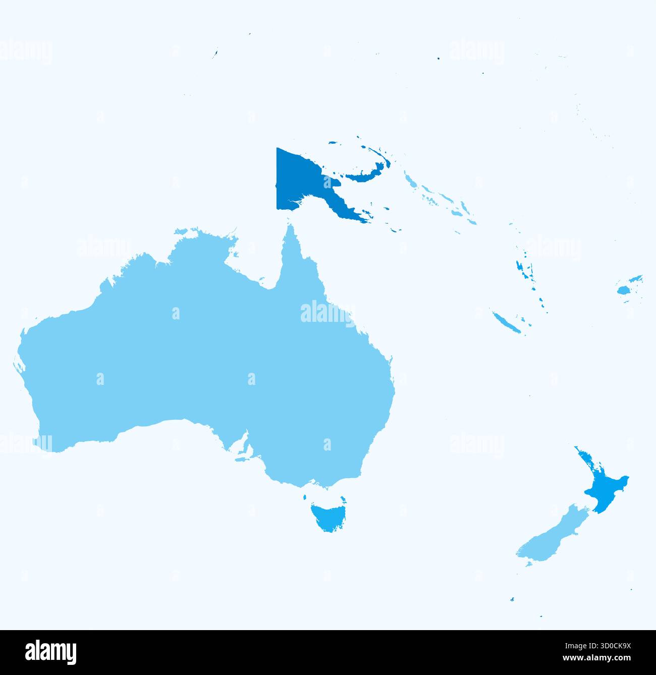 Map of Oceania with countries. Just a simple continent border map with ...