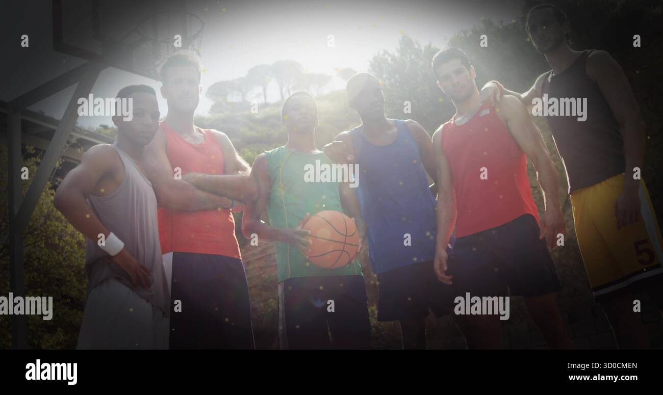 Six basketball players linking arms hi-res stock photography and images ...