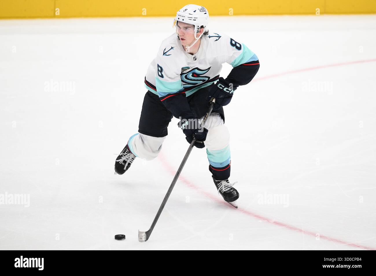 Seattle Kraken defenseman Cale Fleury (8) in action during the third ...