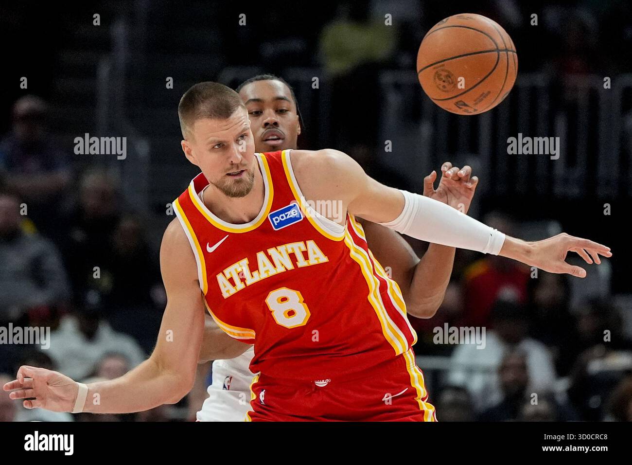 Atlanta Hawks center Kristaps Porzingis (8) and Toronto Raptors forward ...