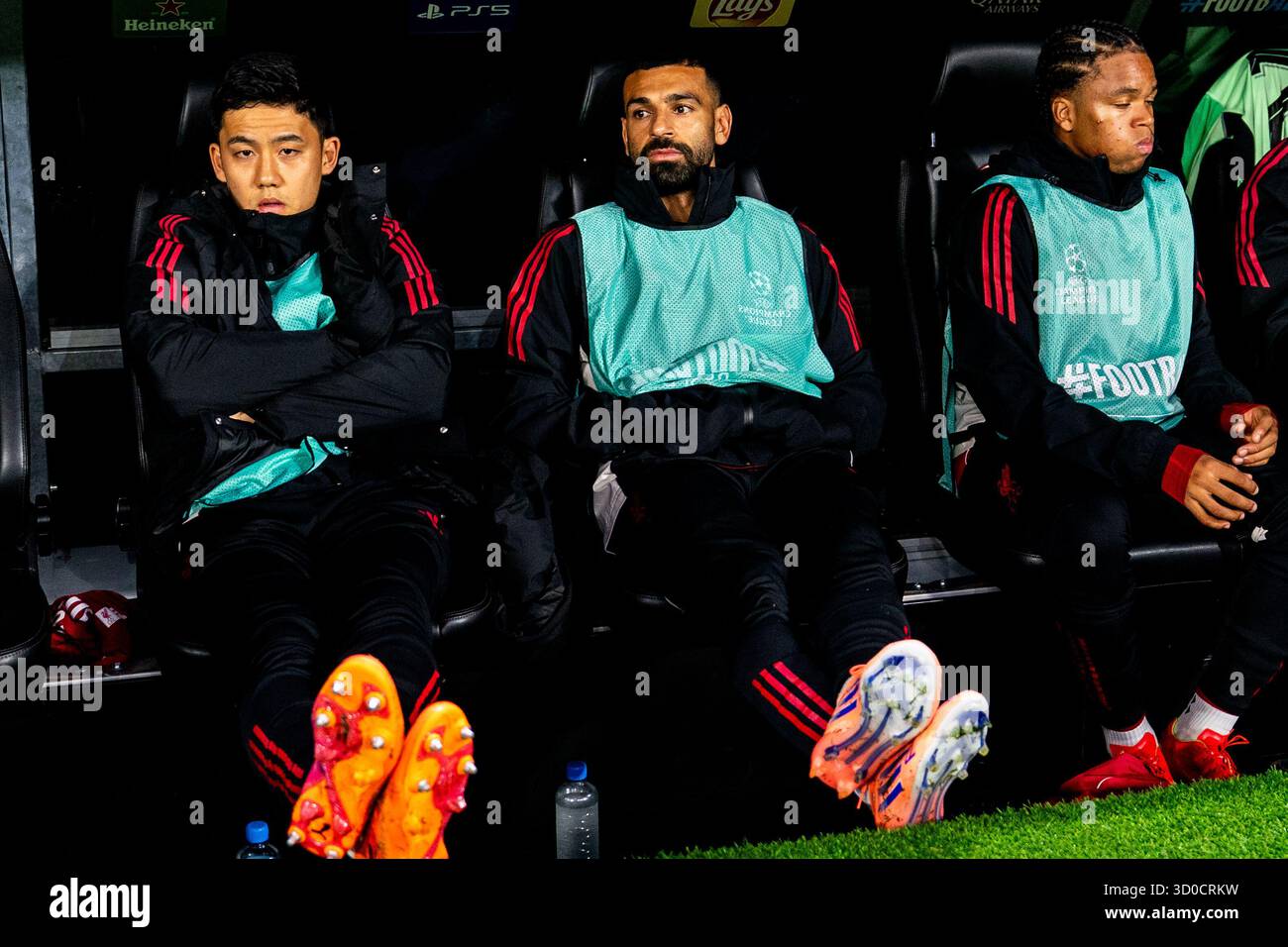 FRANKFURT AM MAIN, GERMANY - OCTOBER 22 Wataru Endo of Liverpool and ...