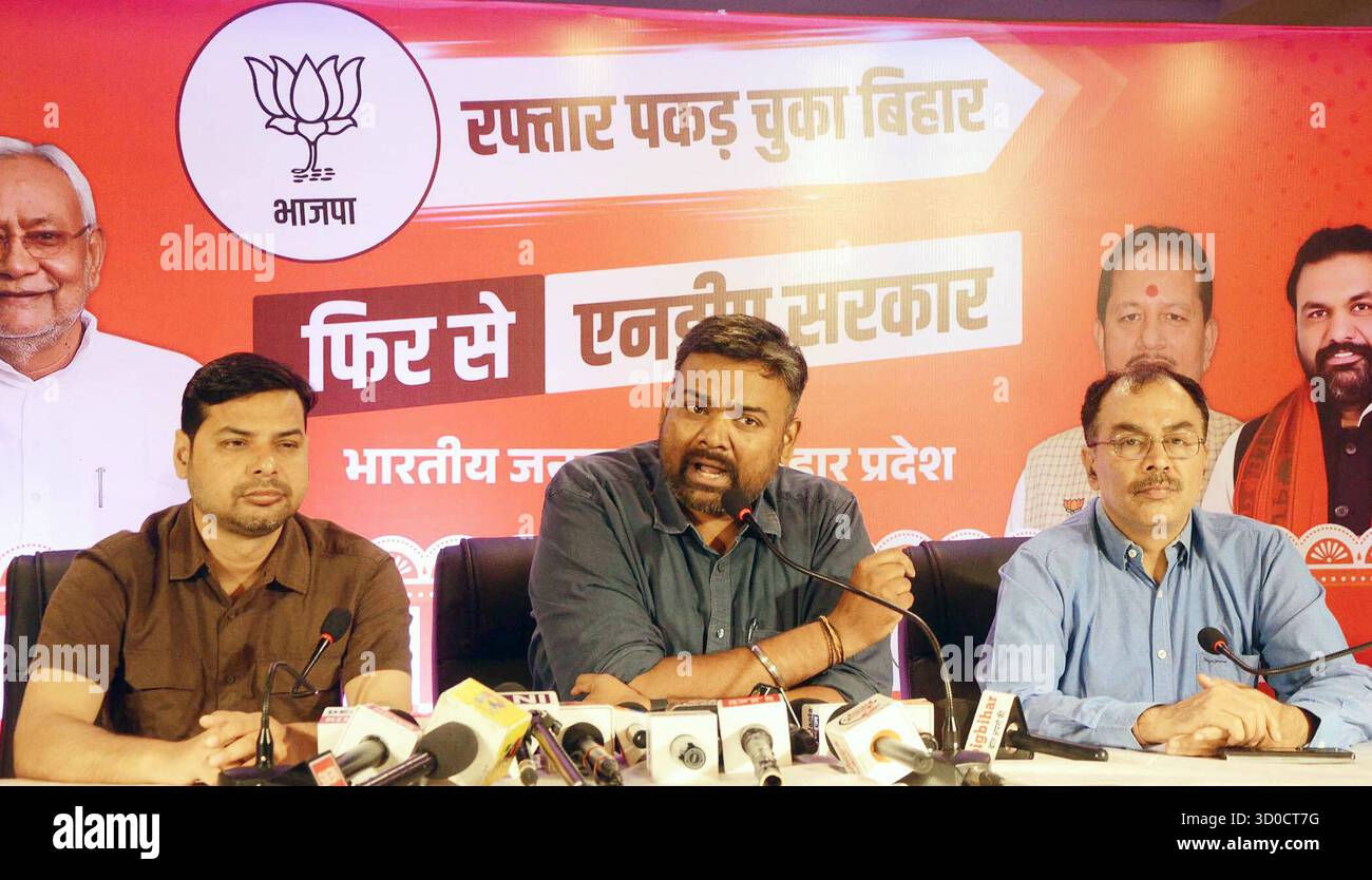 PATNA, INDIA - OCTOBER 22: BJP national spokesperson Guru Prakash ...