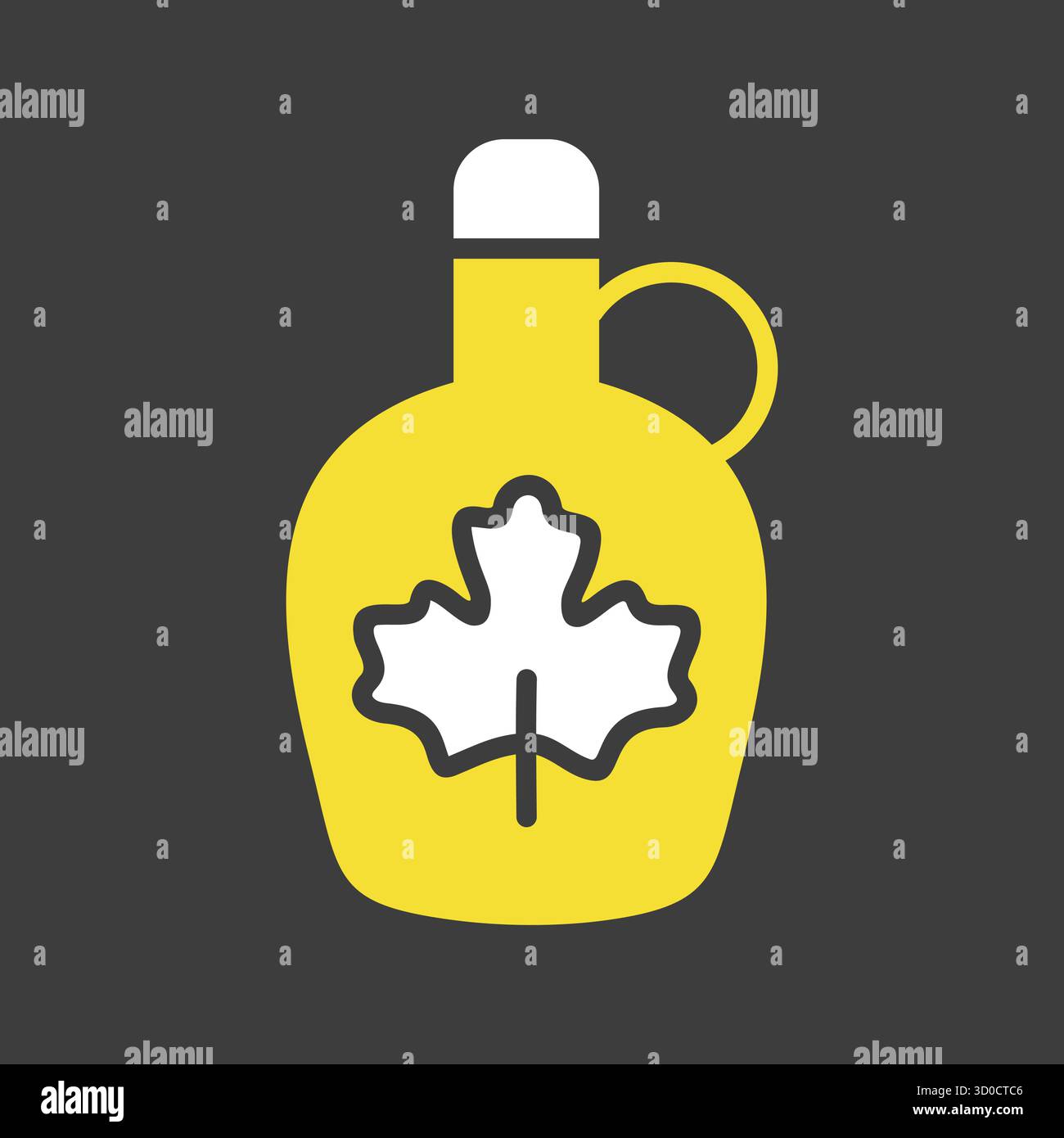 A clean outline vector on dark background icon of a classic jug of ...