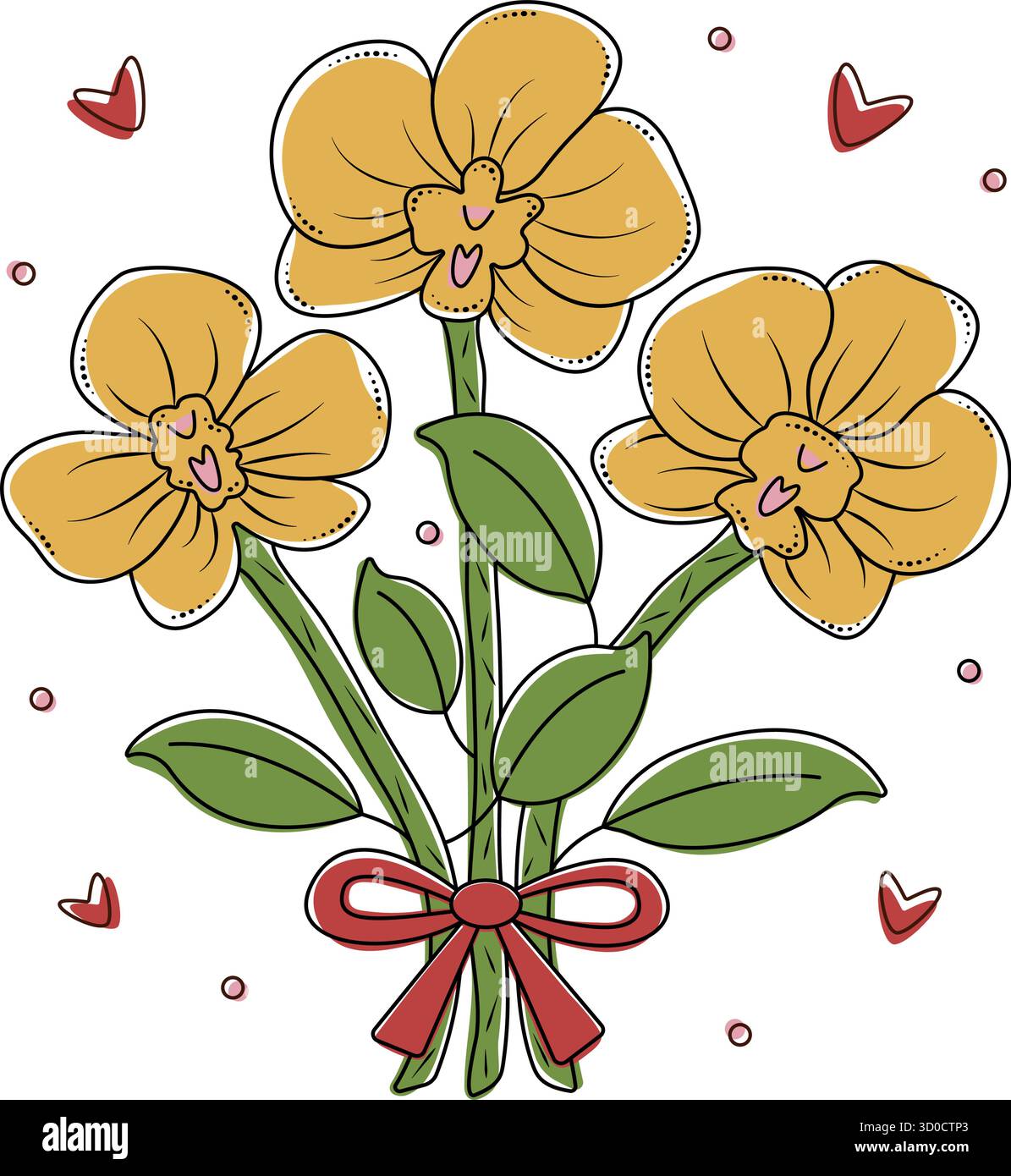 Line yellow red flowers Stock Vector Images - Alamy