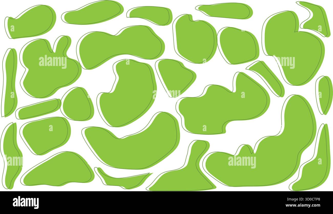 Abstract Green Shape Vector Set – Organic Blob Icons for Puzzle Design ...