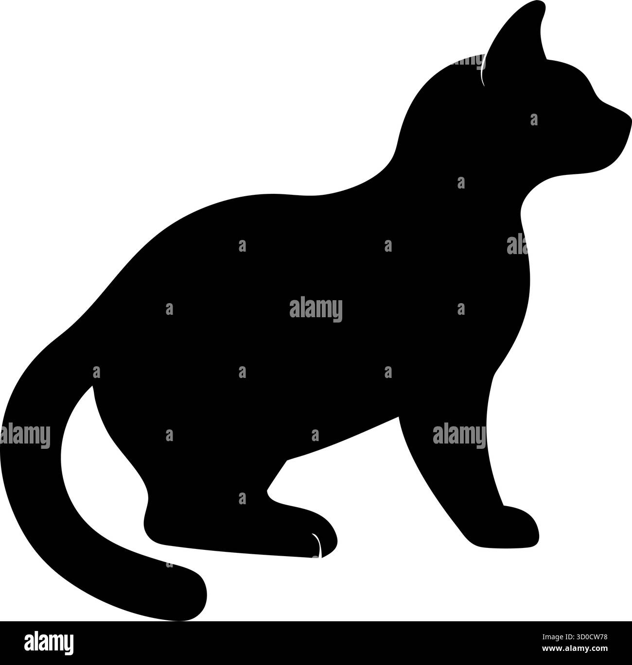 Cat Silhouette Vector – Elegant Pet Icon for Logo Design, Home Decor ...