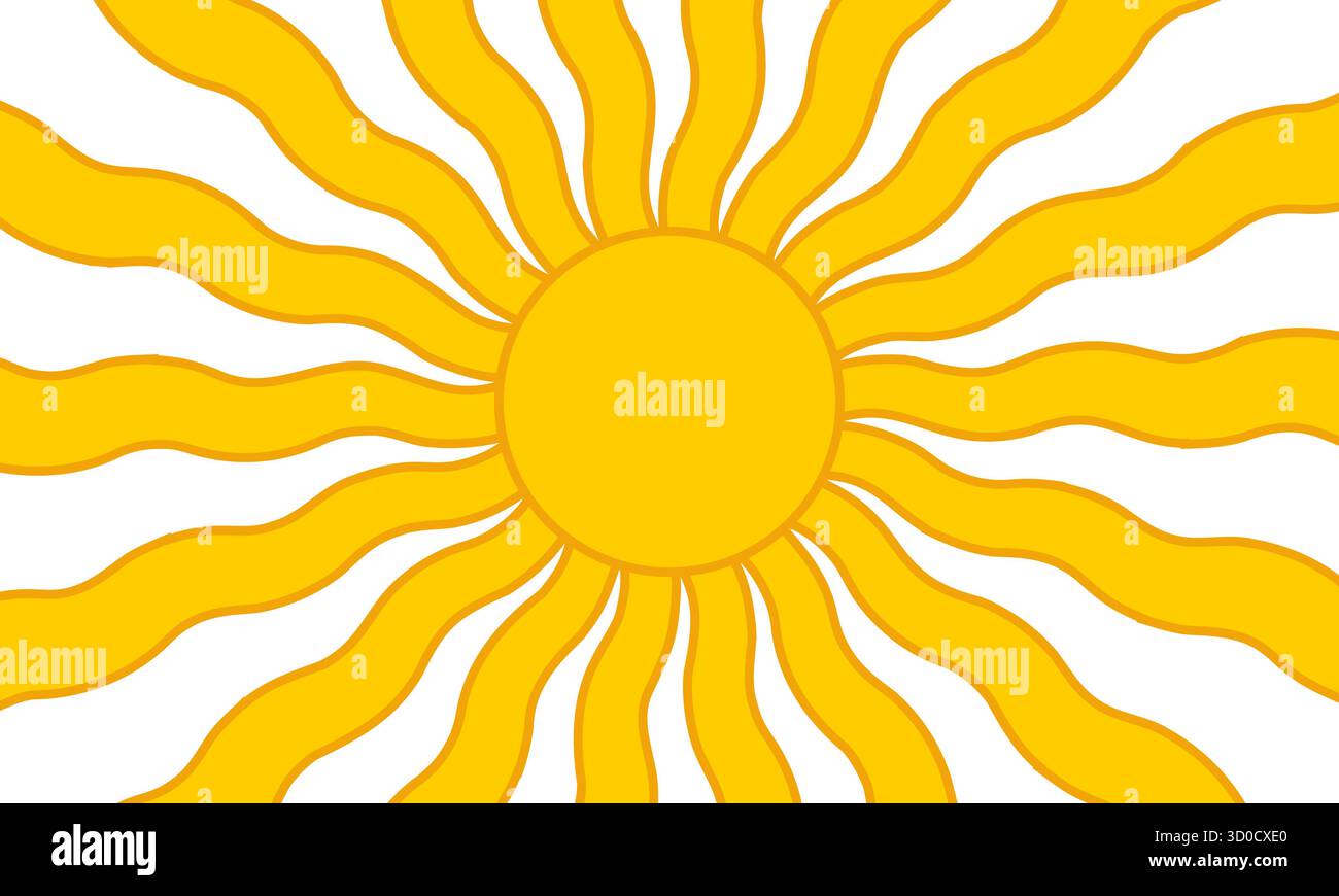 Wavy sun rays background. Sunburst, sunrise or sunset horizontal poster ...