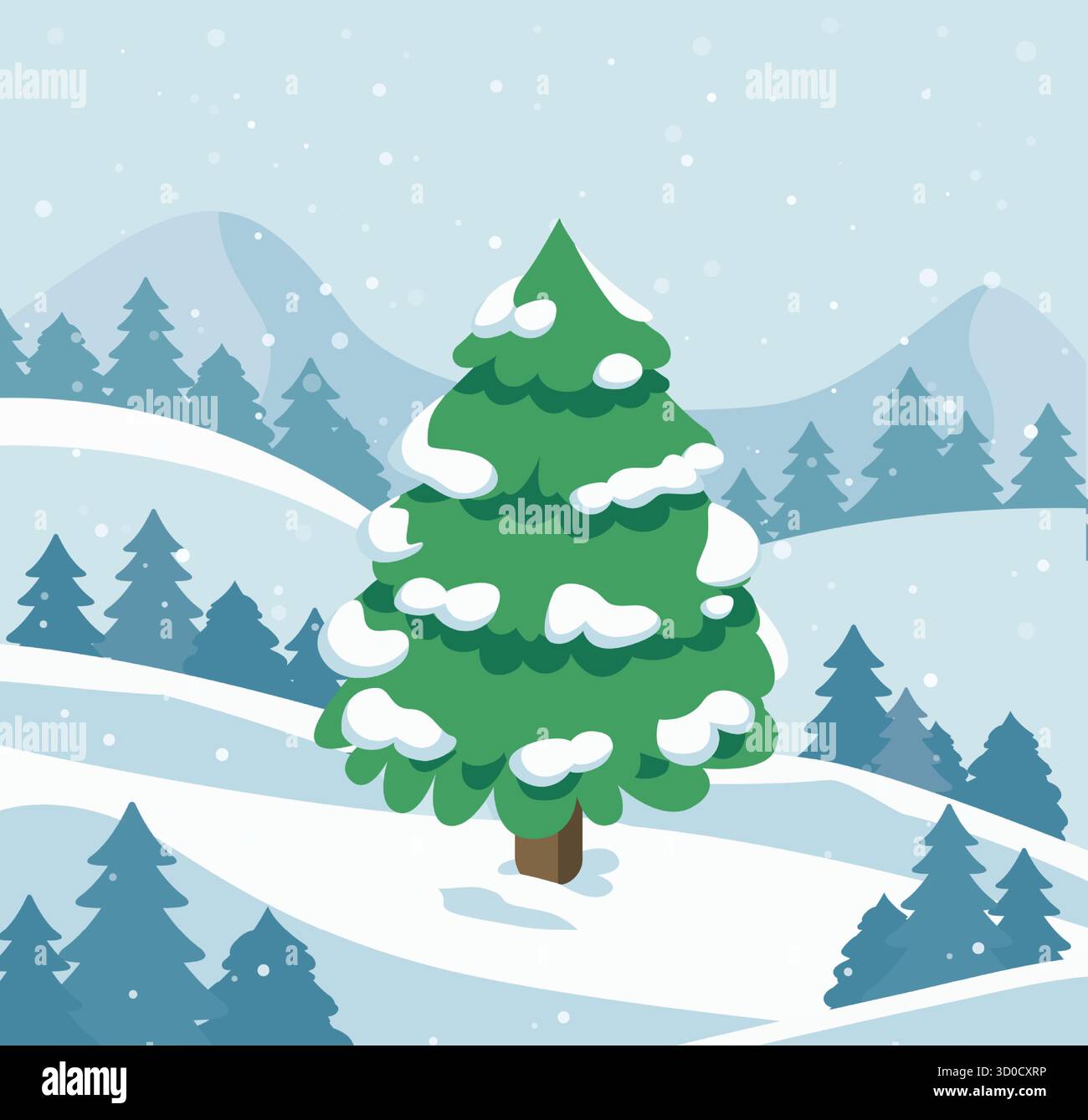 Snow falling in winter Stock Vector Images - Alamy