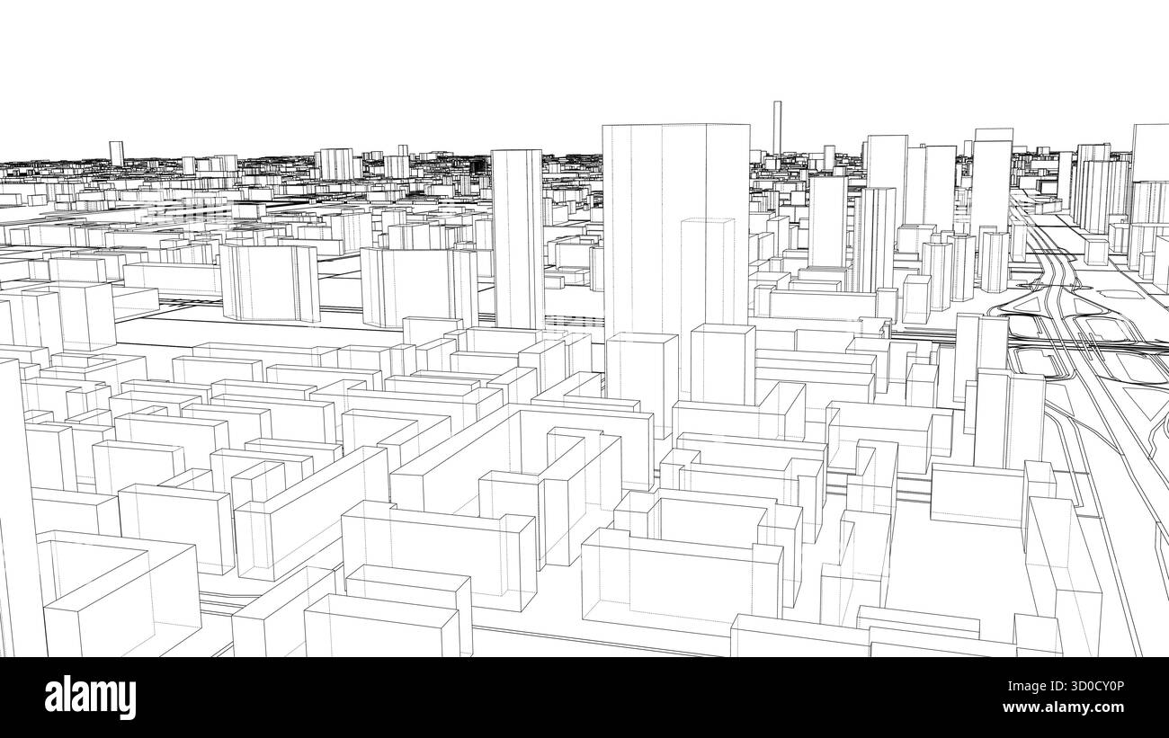 City grid layout Cut Out Stock Images & Pictures - Alamy