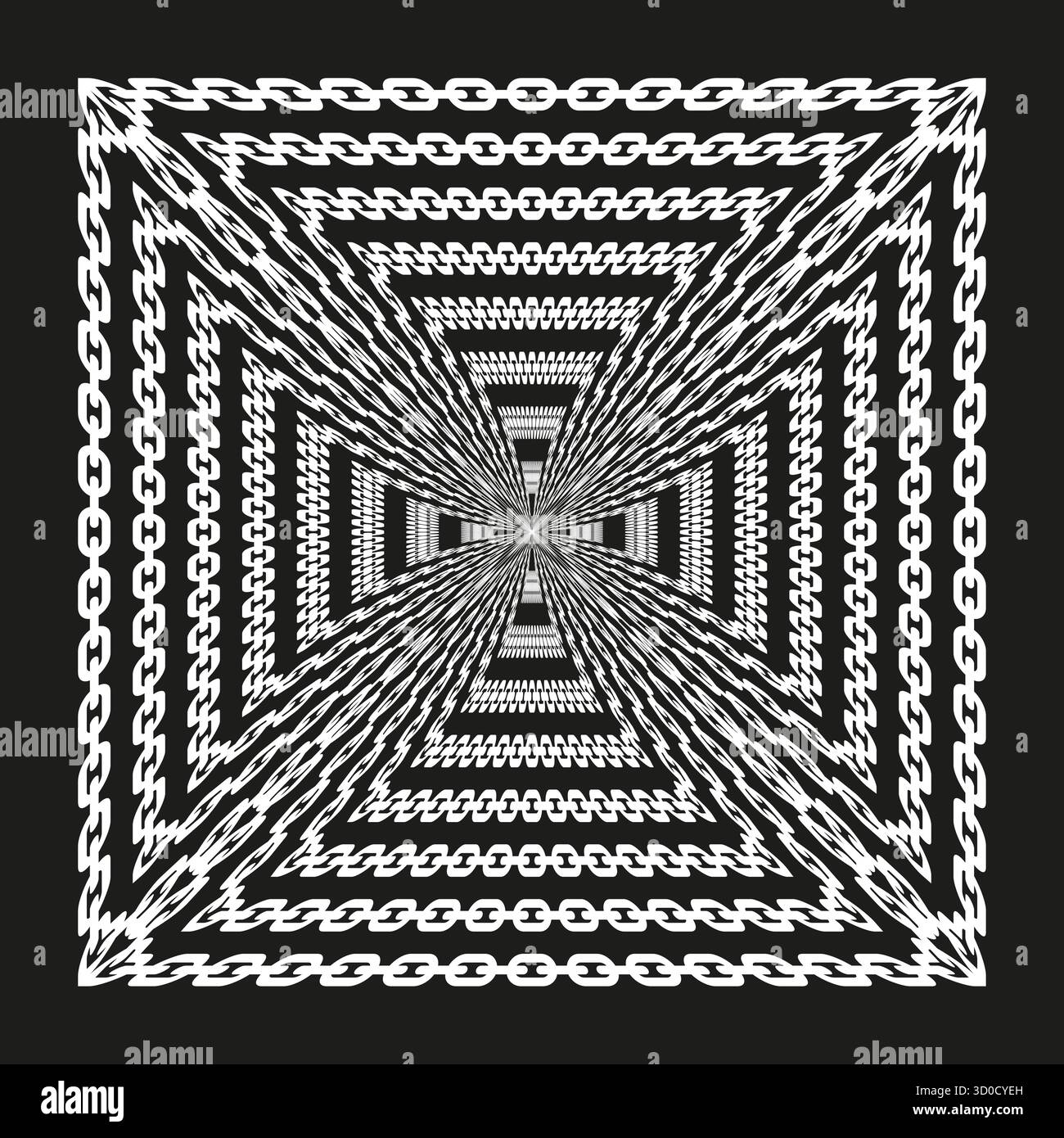 Chain link illusion. Concentric square pattern. Abstract spiral Vector ...