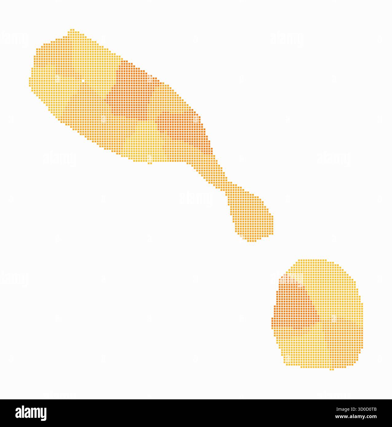 Saint Kitts and Nevis dotted map. Digital style map of the country on a ...