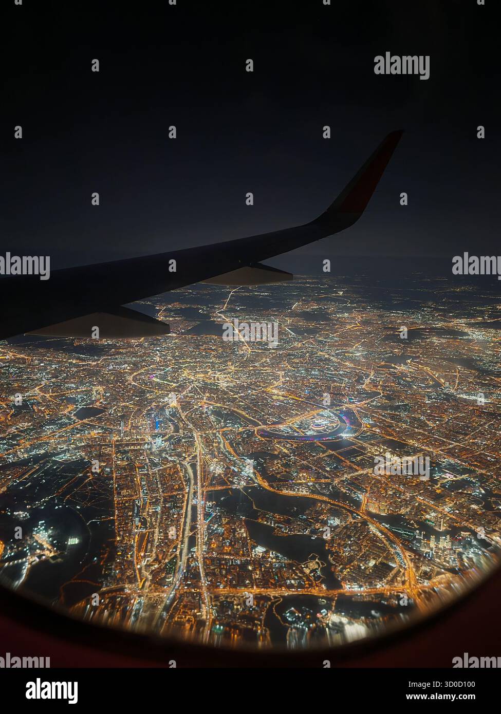 Aerial view of Moscow at night Stock Photo - Alamy