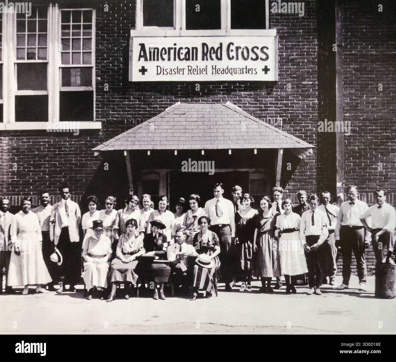 Photograph of a group portrait of African American and white relief ...