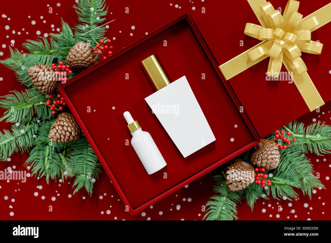 Luxury serum bottle spray perfume in Christmas theme red velvet gift ...