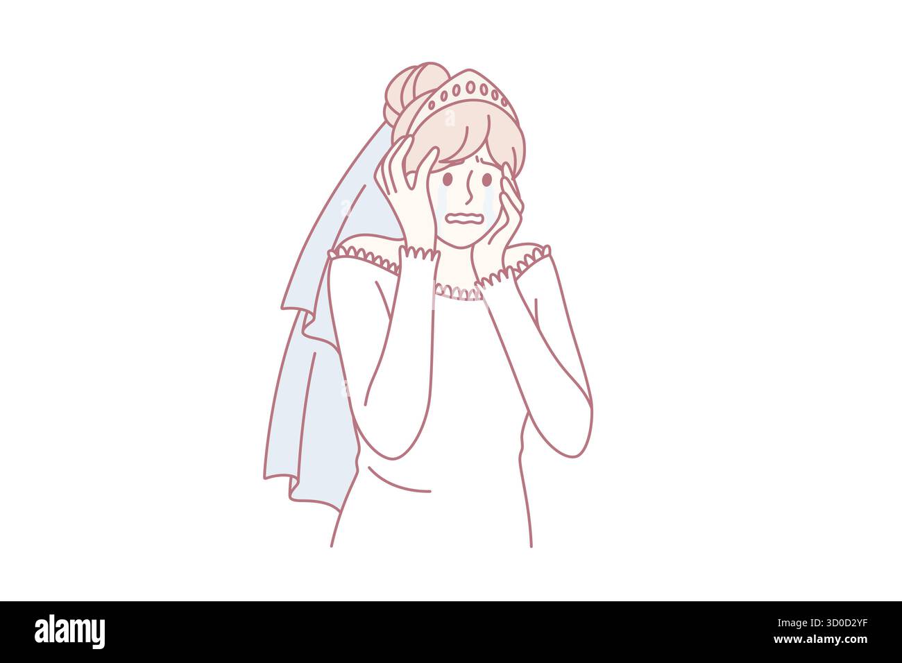 Abandoned bride, deception, betrayal concept. Young sad depressed ...