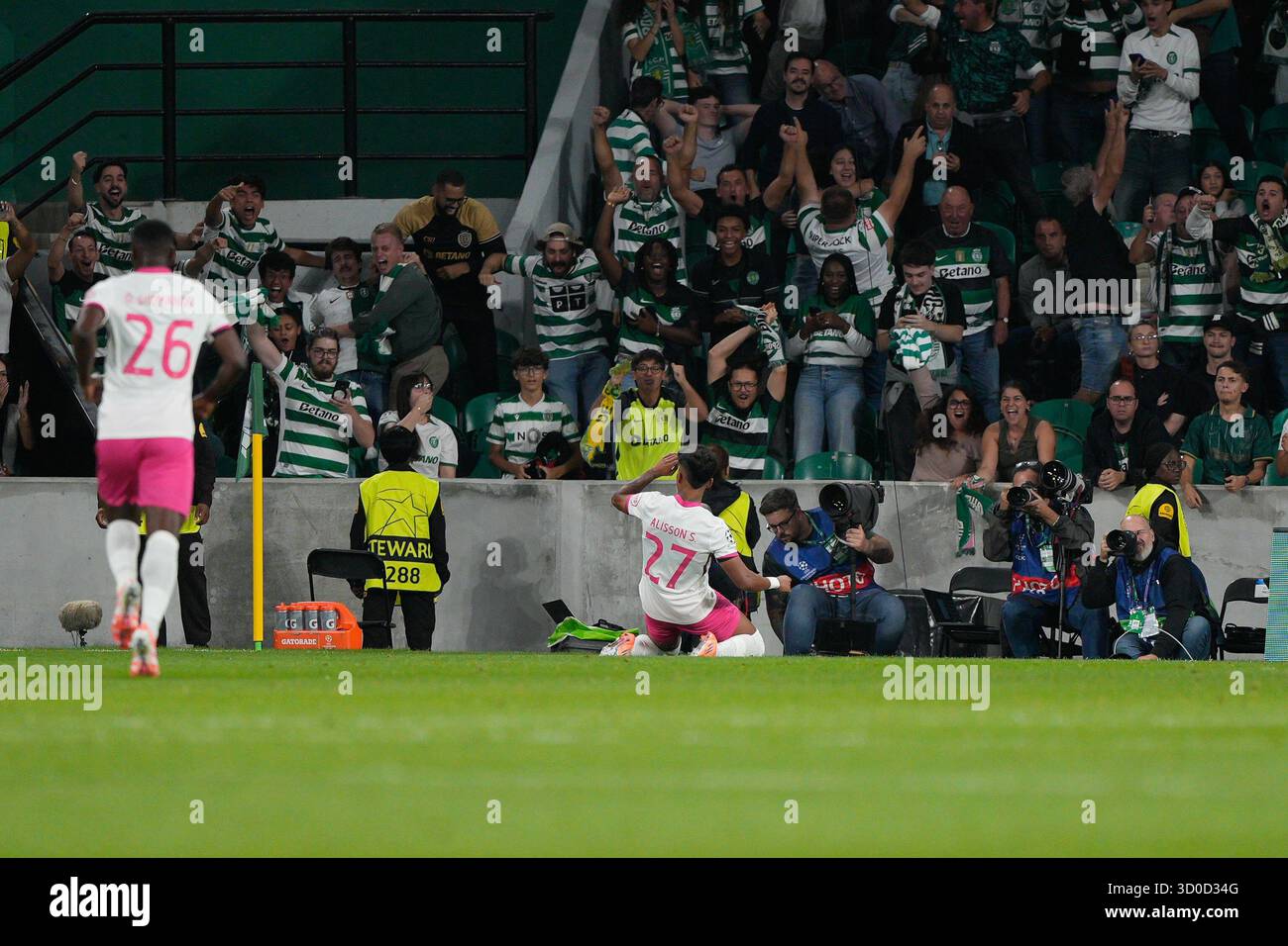 Alisson Santos of Sporting CP celebrates a goal during UEFA Champions ...