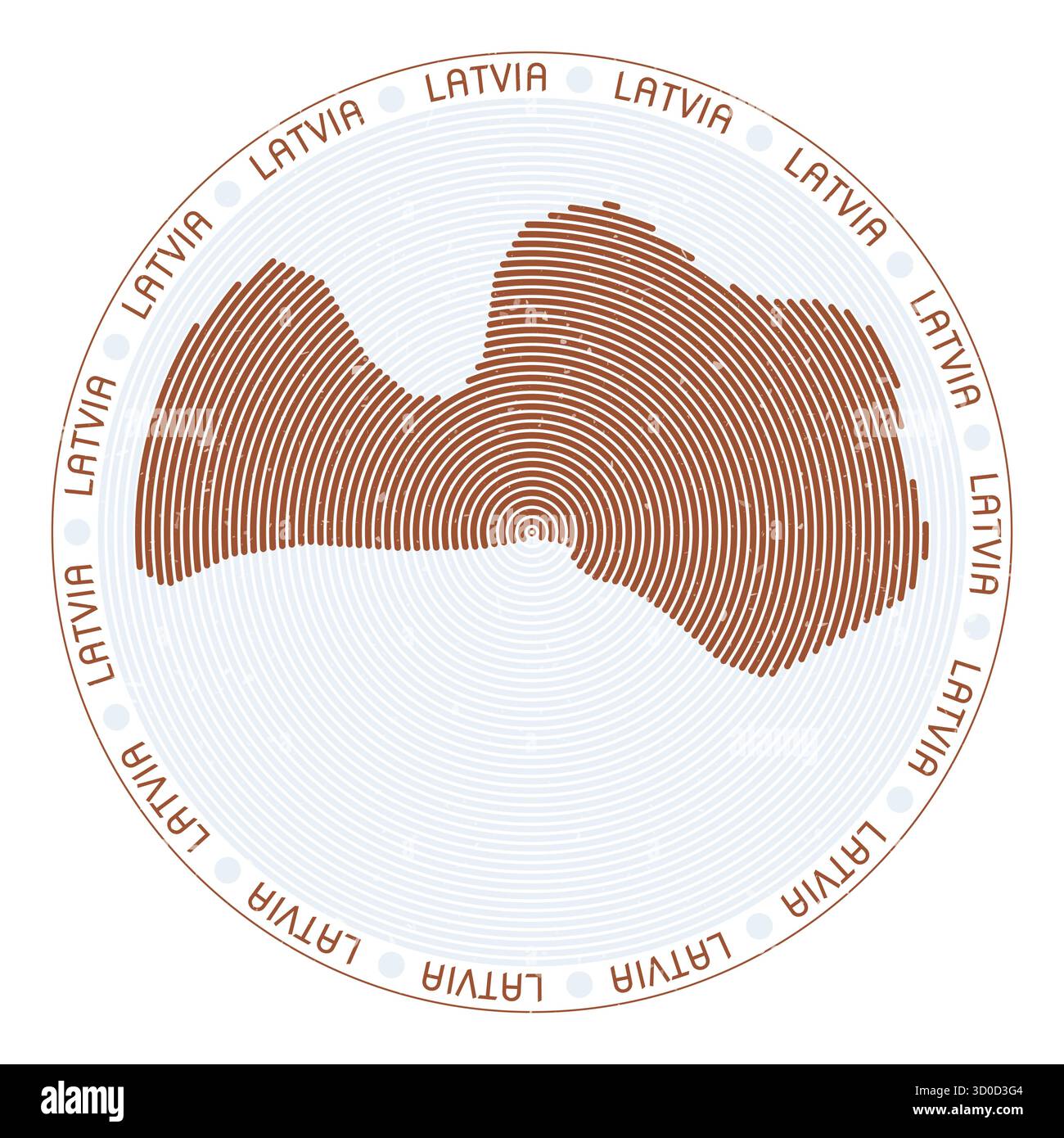 Latvia shape radial arcs. Country round icon. Latvia logo design poster ...