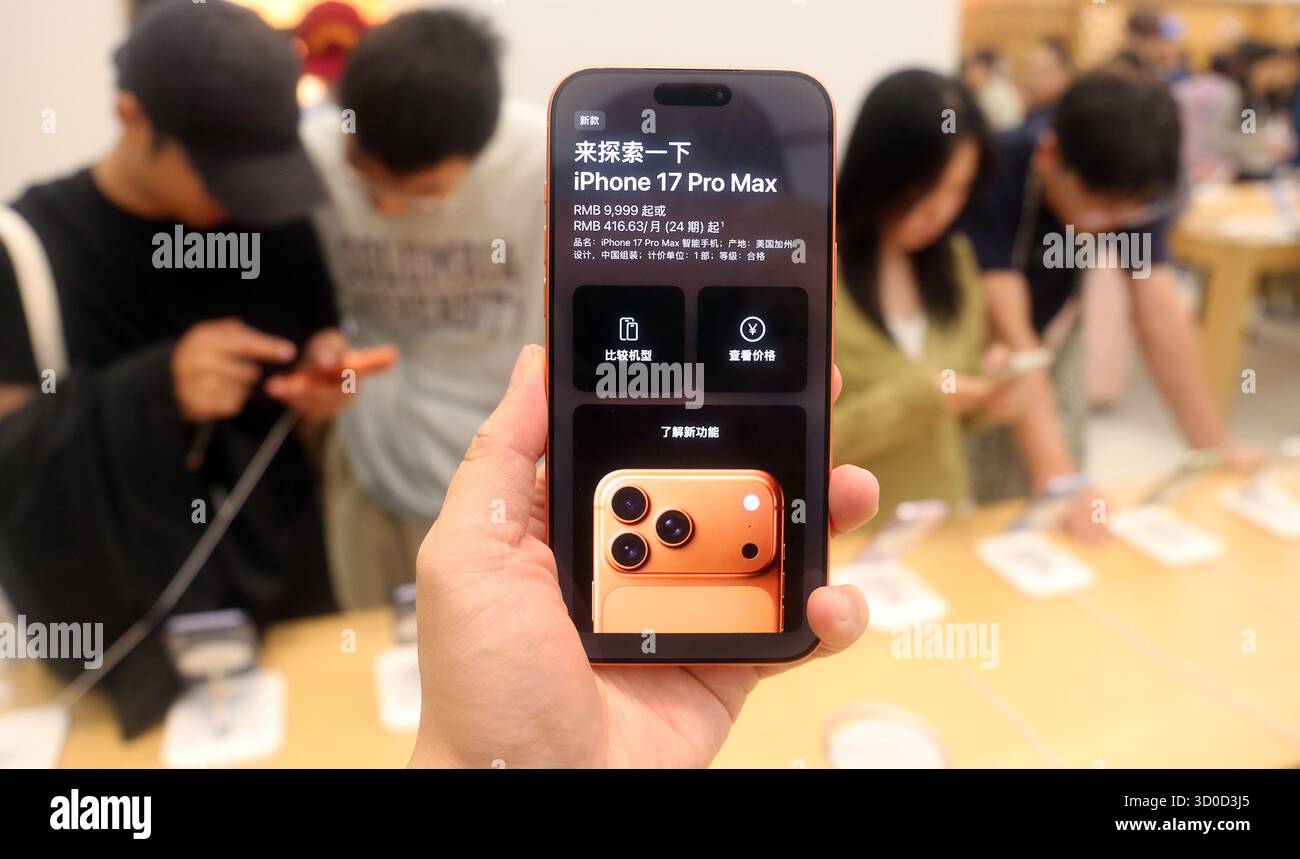 People try Apple iPhone 17 cellphones in an Apple Store in Shanghai ...
