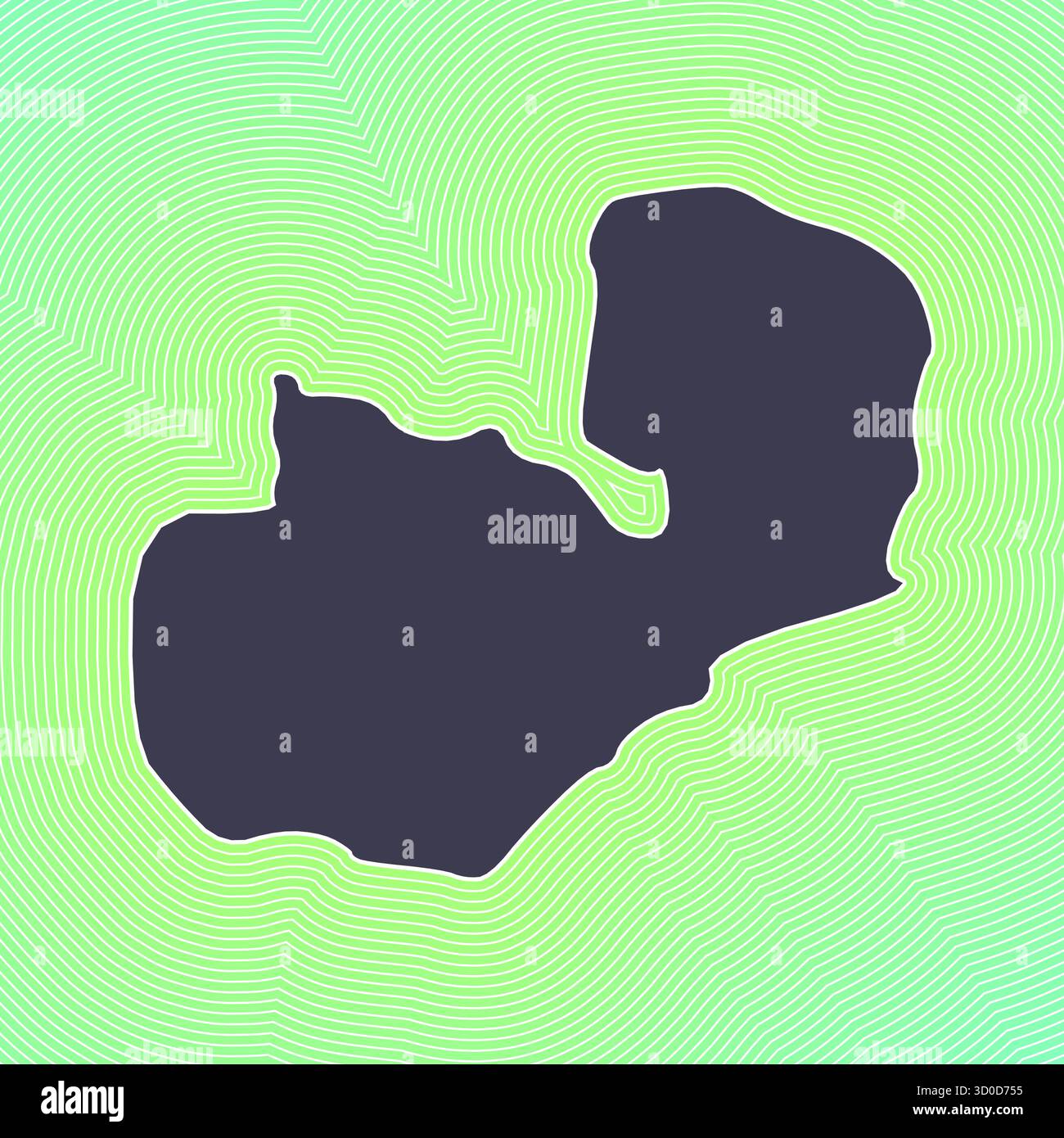 Zambia map icon. Country shape on radiant striped gradient background ...