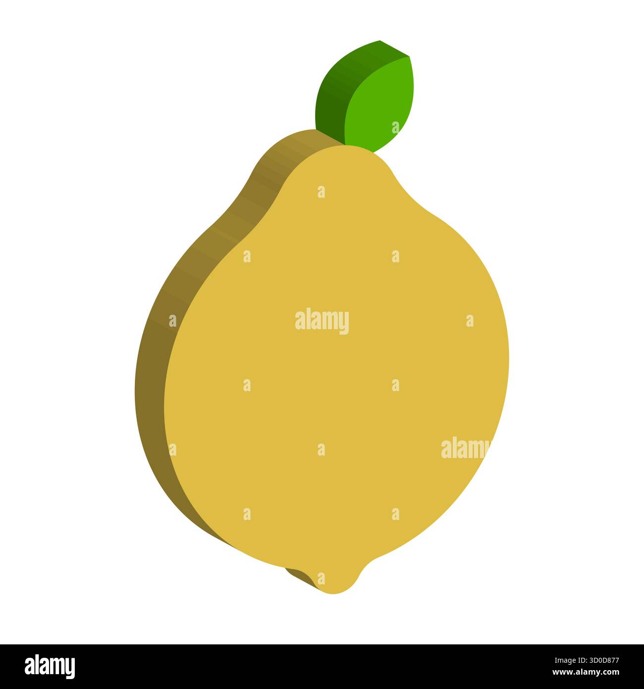 Lemon fruit illustration. Yellow citrus object. Isometric Vector shape ...