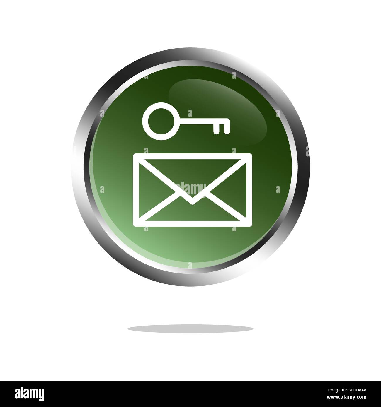 Secure message icon. Key access Vector symbol. Email privacy button ...