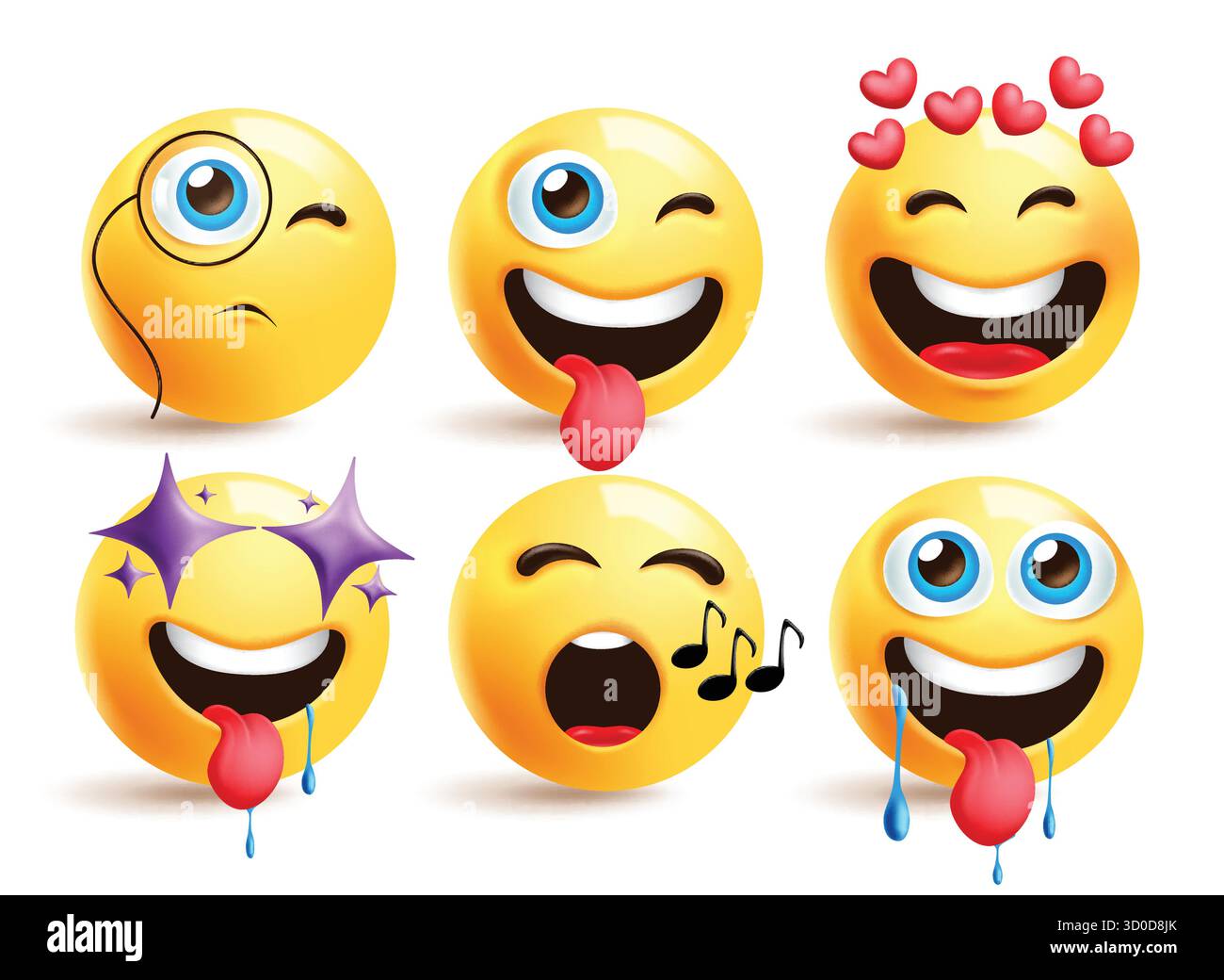 Emoji searching face clipart set. Emoji searching face clip art ...