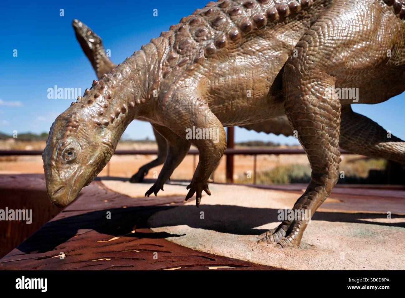 Life-size statues of Australian Dinosaurs outside the "March of the ...