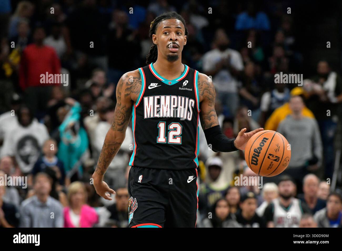 Memphis Grizzlies guard Ja Morant (12) plays in the second half of an ...