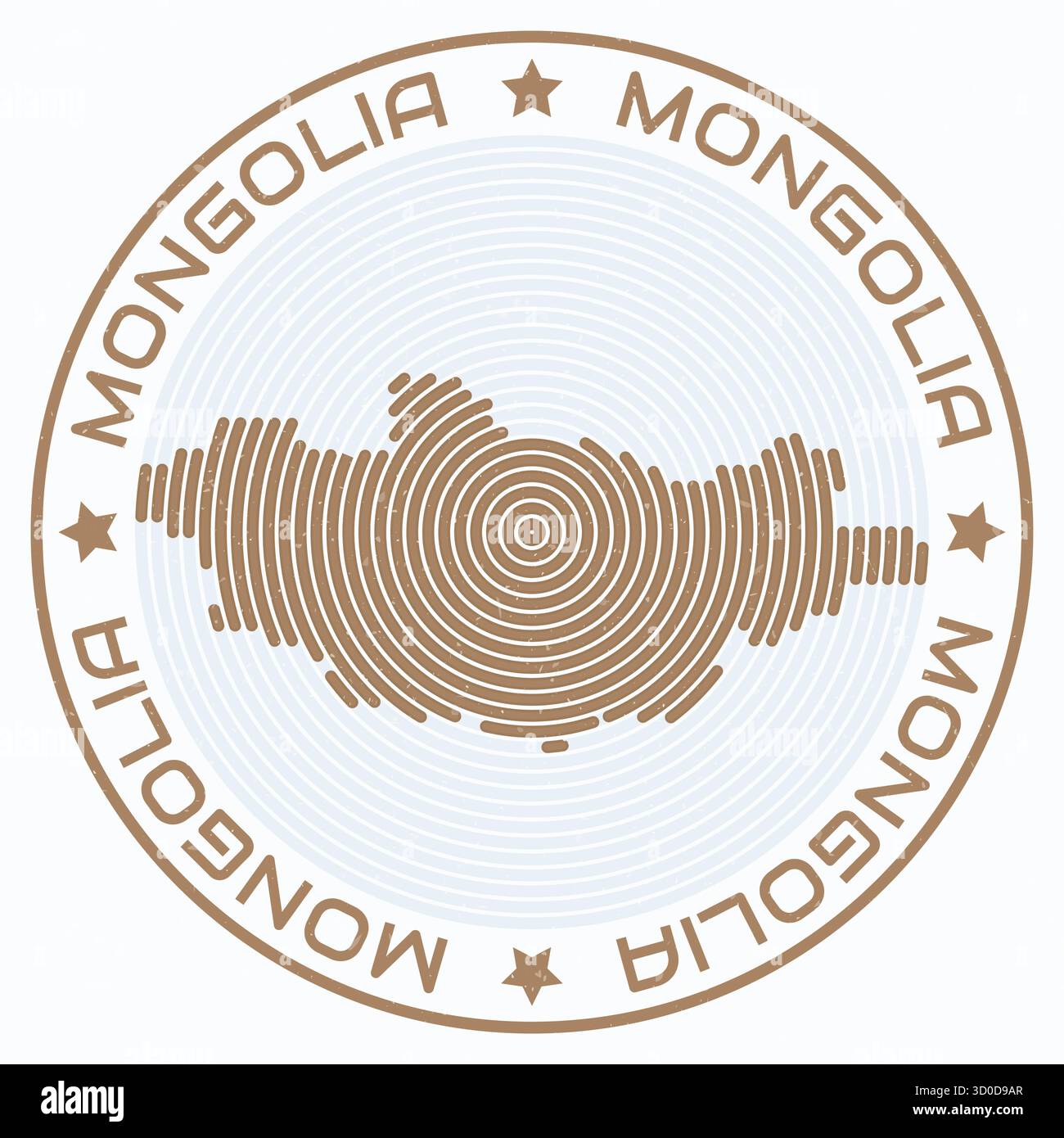 Mongolia map with round title. Country shape rings. Mongolia text ...