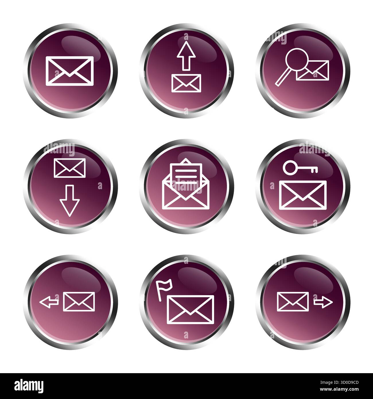 Email icons set. Vector message symbols. Communication pictogram ...