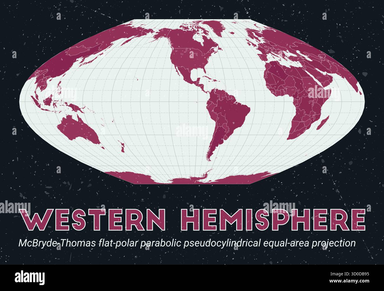 Western Hemisphere. World map. McBryde-Thomas flat-polar parabolic ...