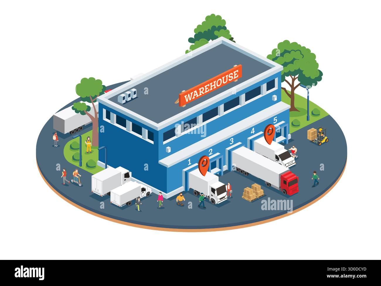 Boxes and trucks Cut Out Stock Images & Pictures - Alamy