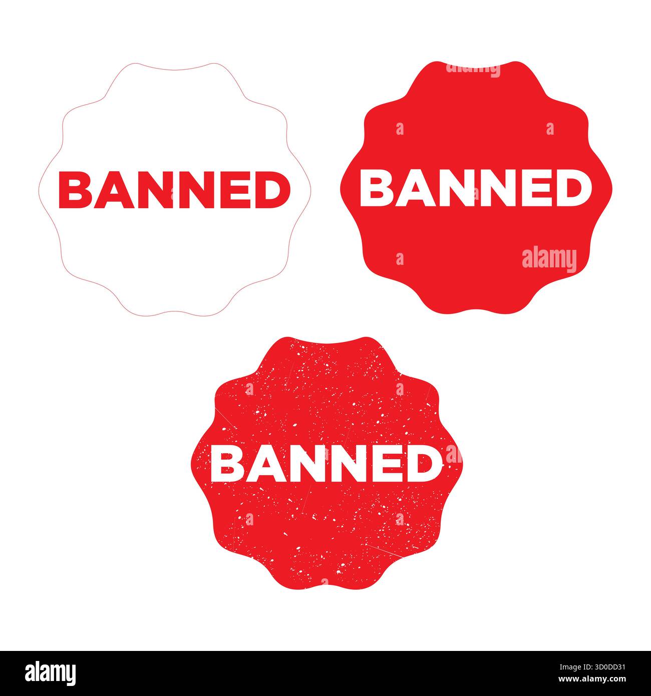 Banned stamp for documents Cut Out Stock Images & Pictures - Alamy