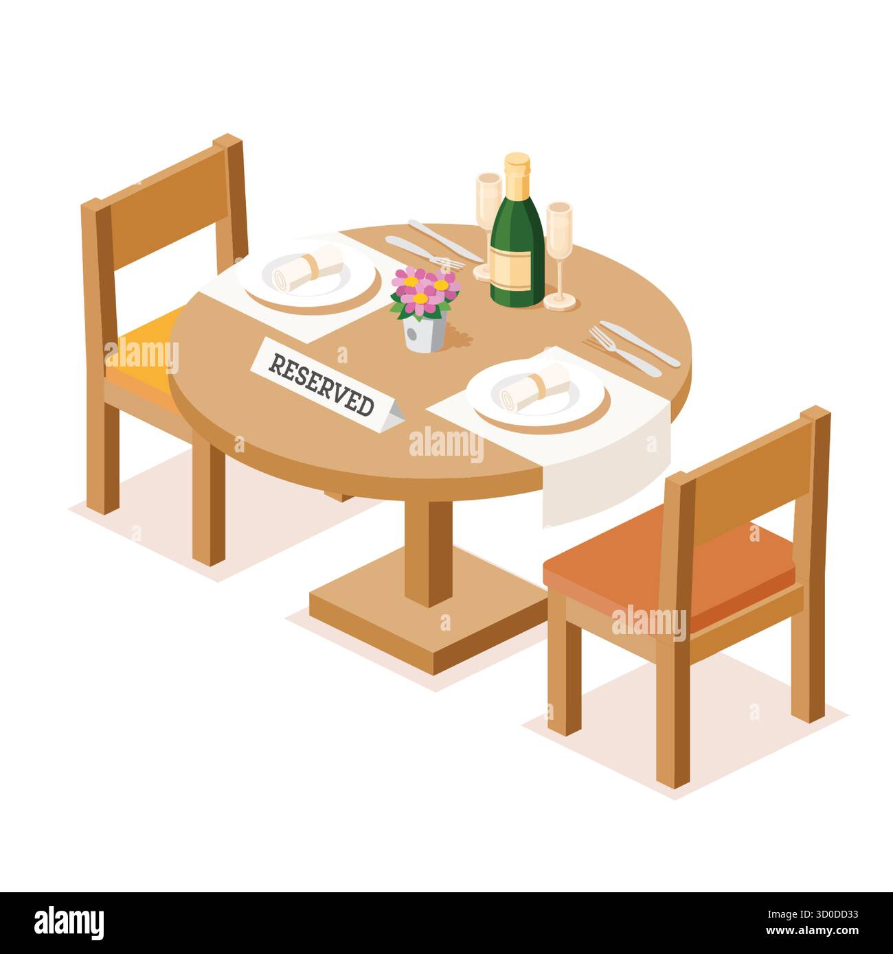 Elegant dinner table decor Stock Vector Images - Alamy