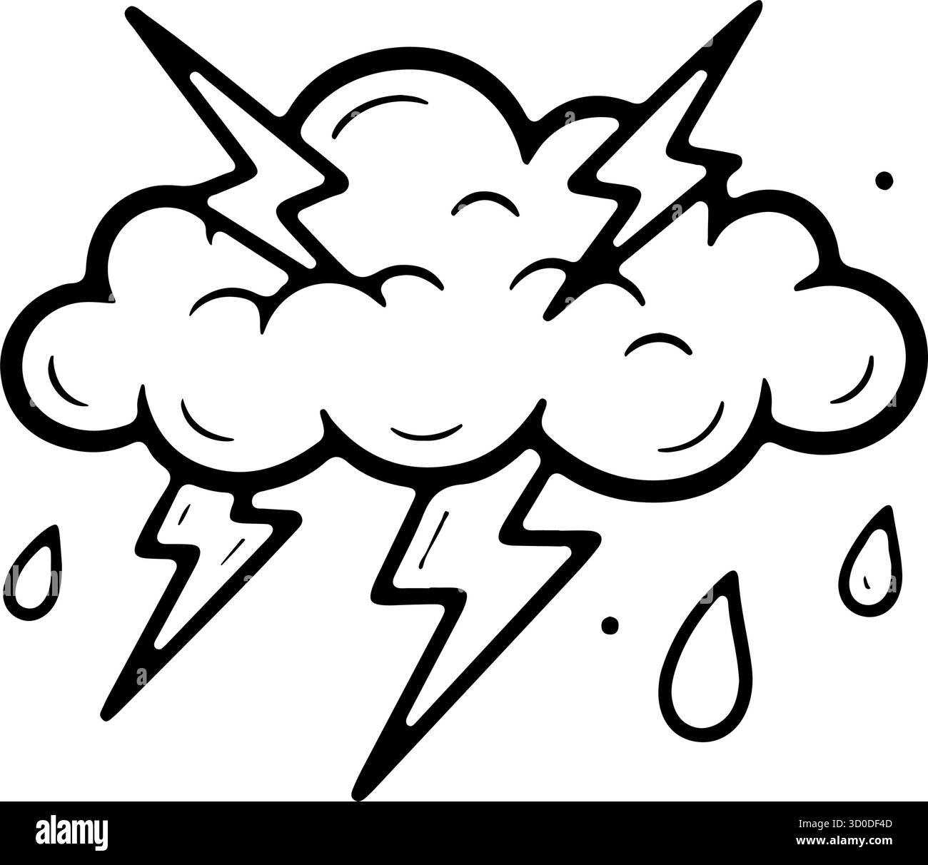 thunder icon doodle hand drawn. Outline line drawing clipart symbol ...