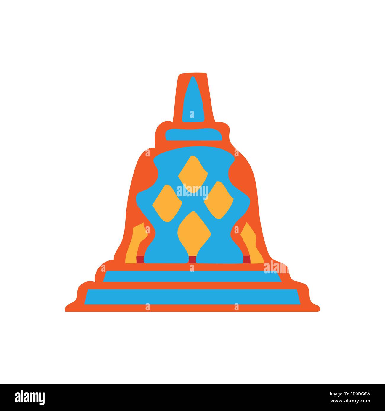 Colorful Stylized Stupa or Chorten Icon Illustration - Buddhist ...