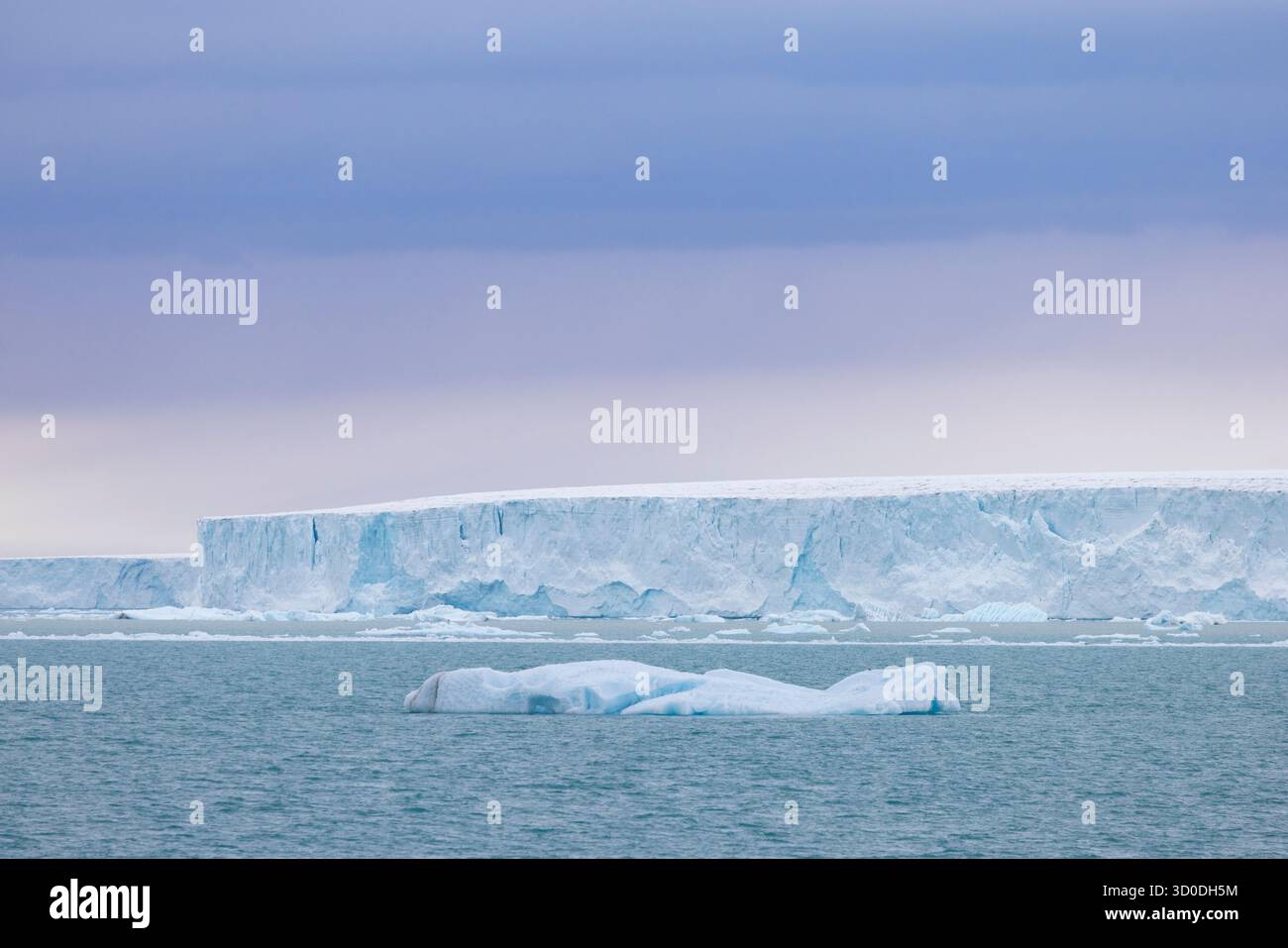 View of the Brasvellbreen glacier on the Austfonna ice cap, Svalbard ...