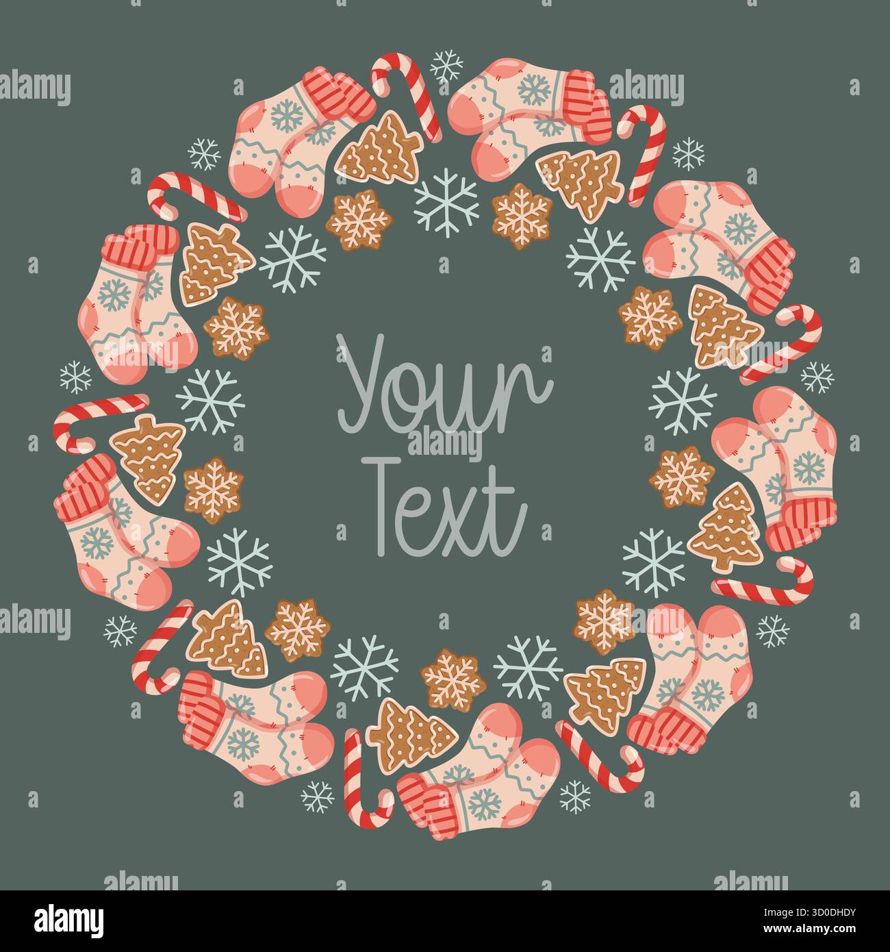 Candy cane wreath green Stock Vector Images - Alamy