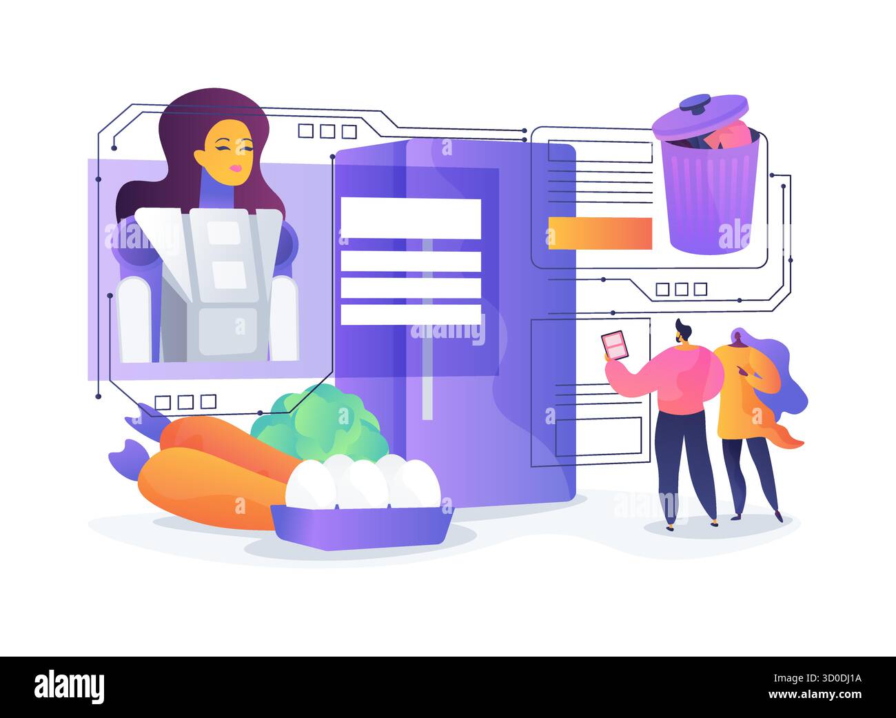 AI-Driven Food Waste Reduction Forecasts abstract concept vector ...