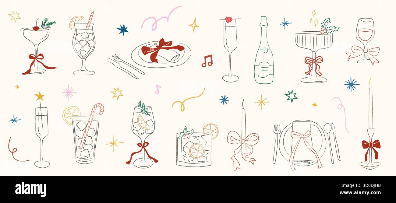 Retro festive illustrations Stock Vector Images - Alamy