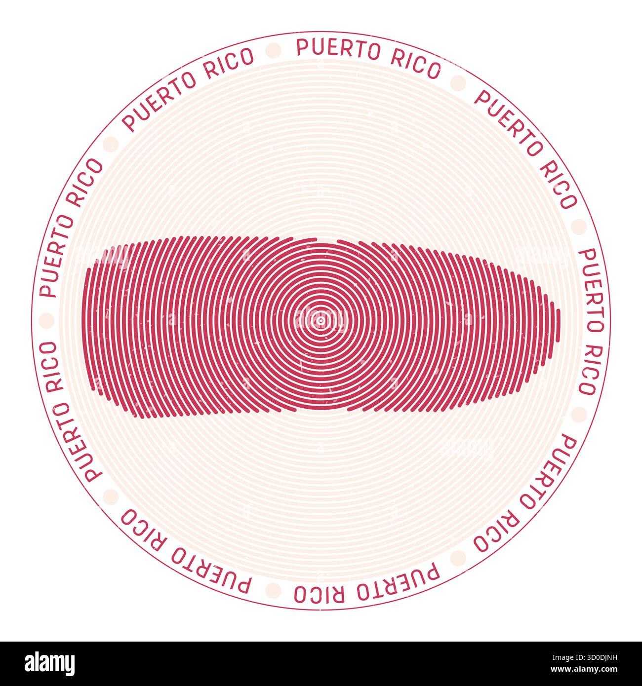 Puerto Rico shape radial arcs. Country round icon. Puerto Rico logo ...