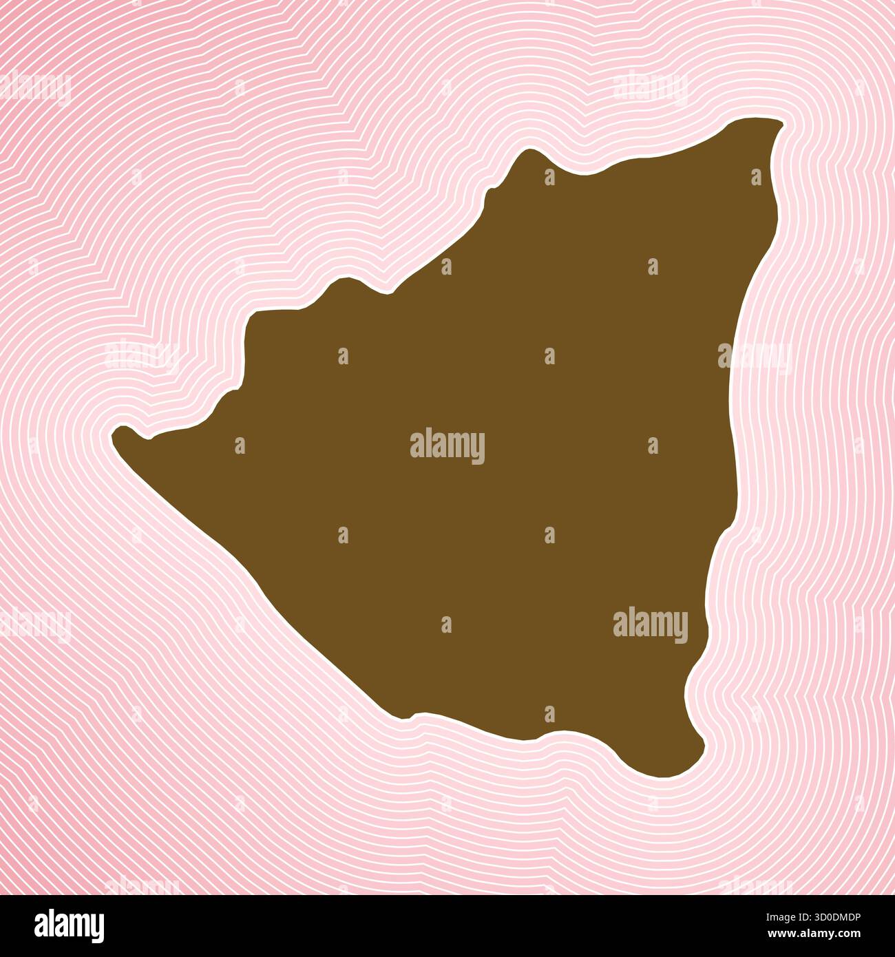 Nicaragua map icon. Country shape on radiant striped gradient ...